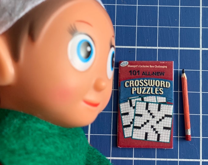 Crossword Puzzle Book and Pencil - Miniature 1/6 Scale for Elves and ...