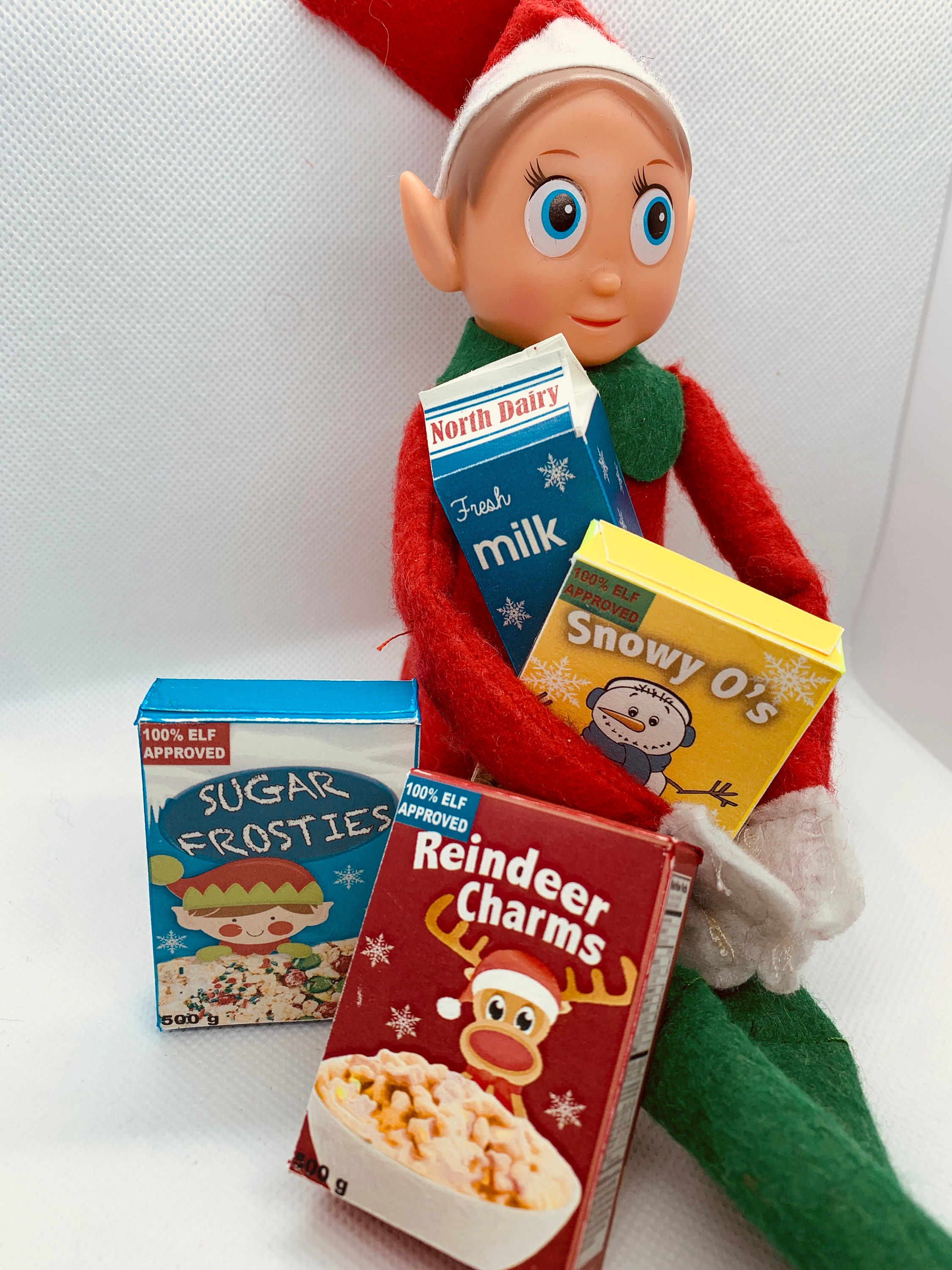 Mini Christmas Cereal & Milk for Elf INSTANT DOWNLOAD (Instant Download ...