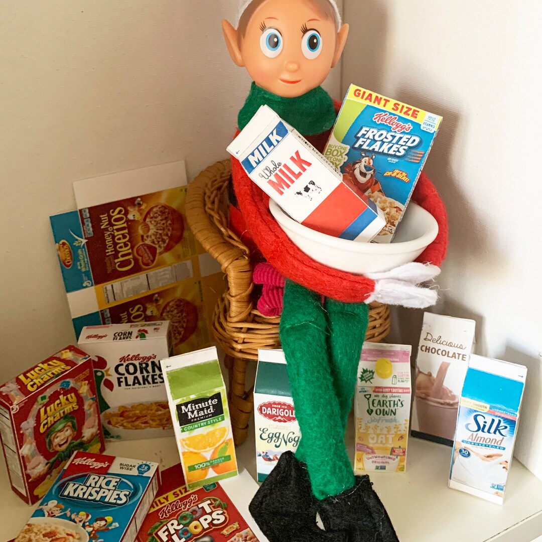 Cereal and Milk for Christmas Elf - Choose Your Favourite Items - Etsy