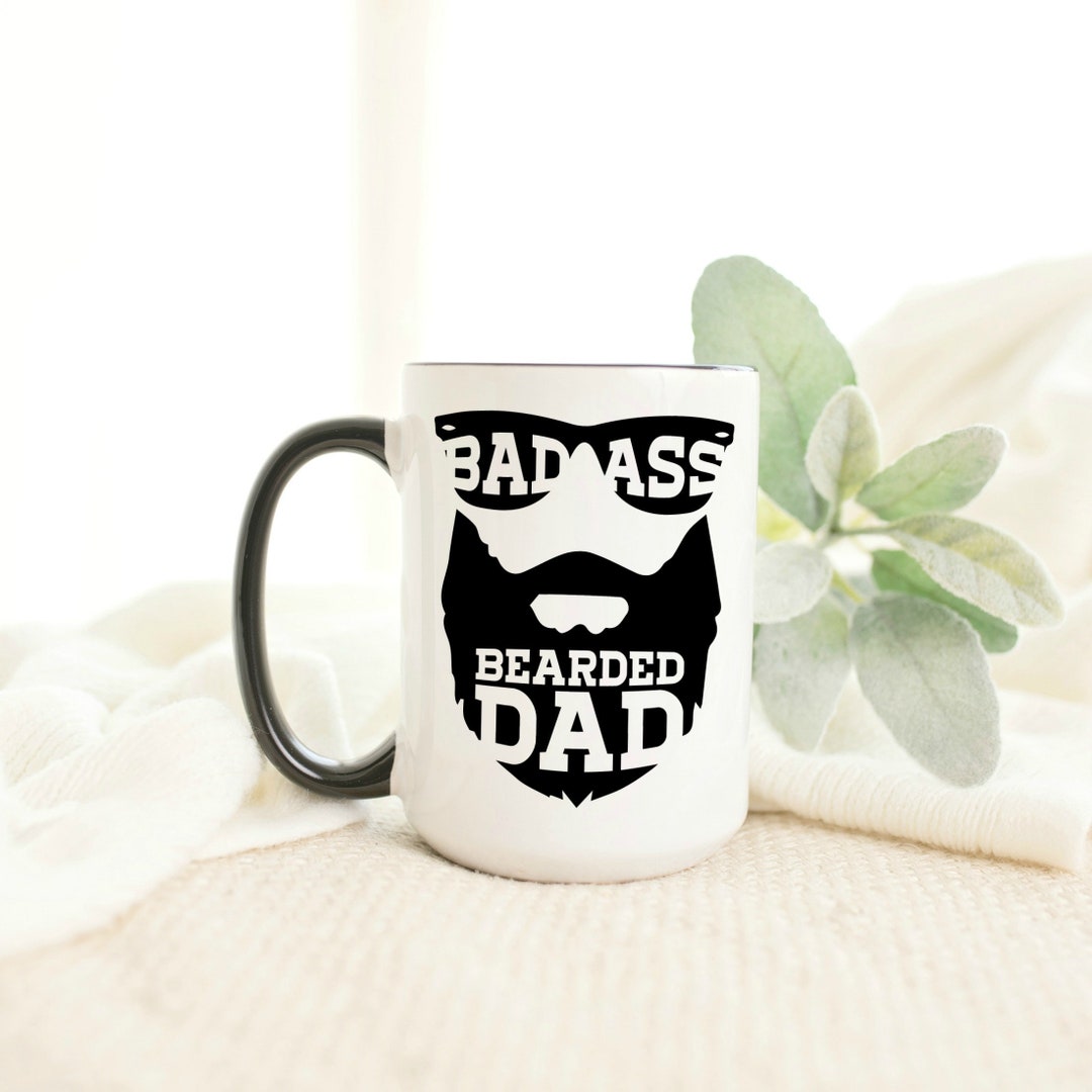 Bad Ass Bearded Dad Gift - Beard Dad - New Dad Gift - Dad Coffee Mug ...