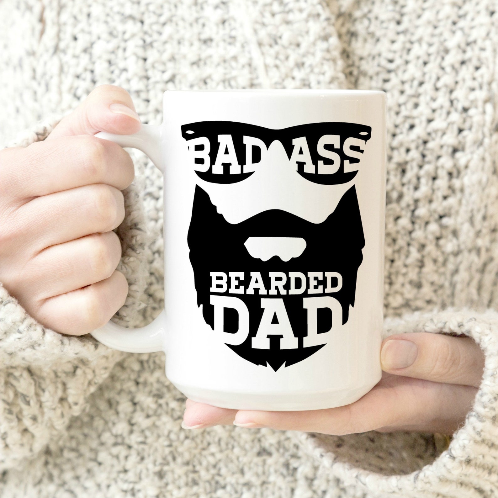 Bad Ass Bearded Dad Gift Beard Dad New Dad Gift Dad - Etsy