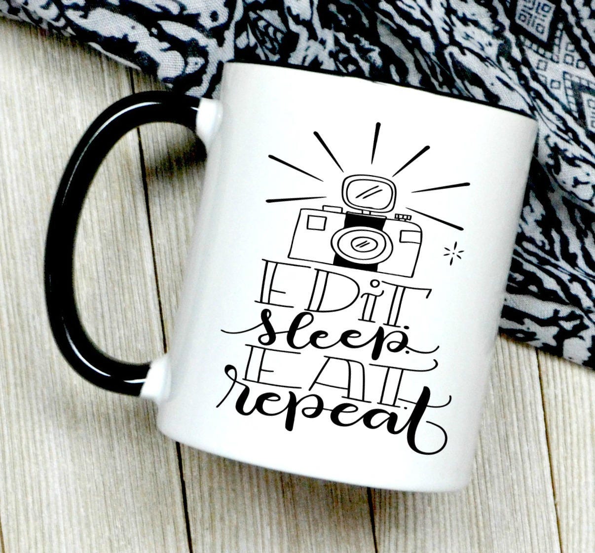 Edit Sleep Eat Mug Photographer Gift Coffee Mug Cute - Etsy