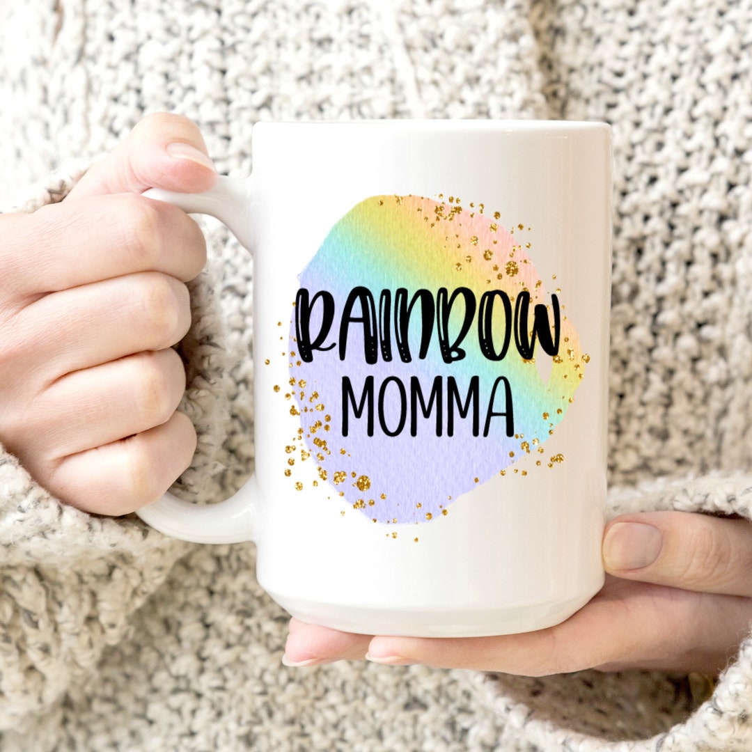 Rainbow Momma Coffee Mug Rainbow Baby Miscarriage Gift Baby Bump Cute ...