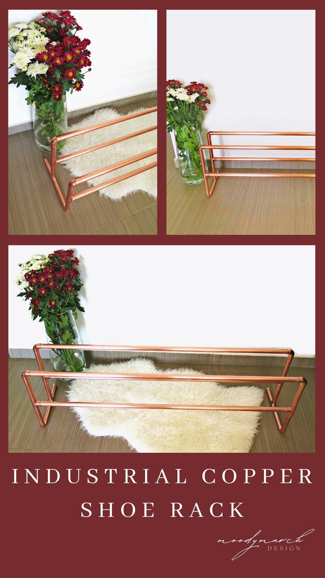 Simple Large Copper Shoe Rack custom Designs - Etsy