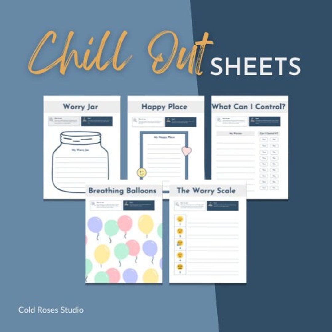 Chill Out Sheets for Kids Stress and Anxiety Worksheets - Etsy