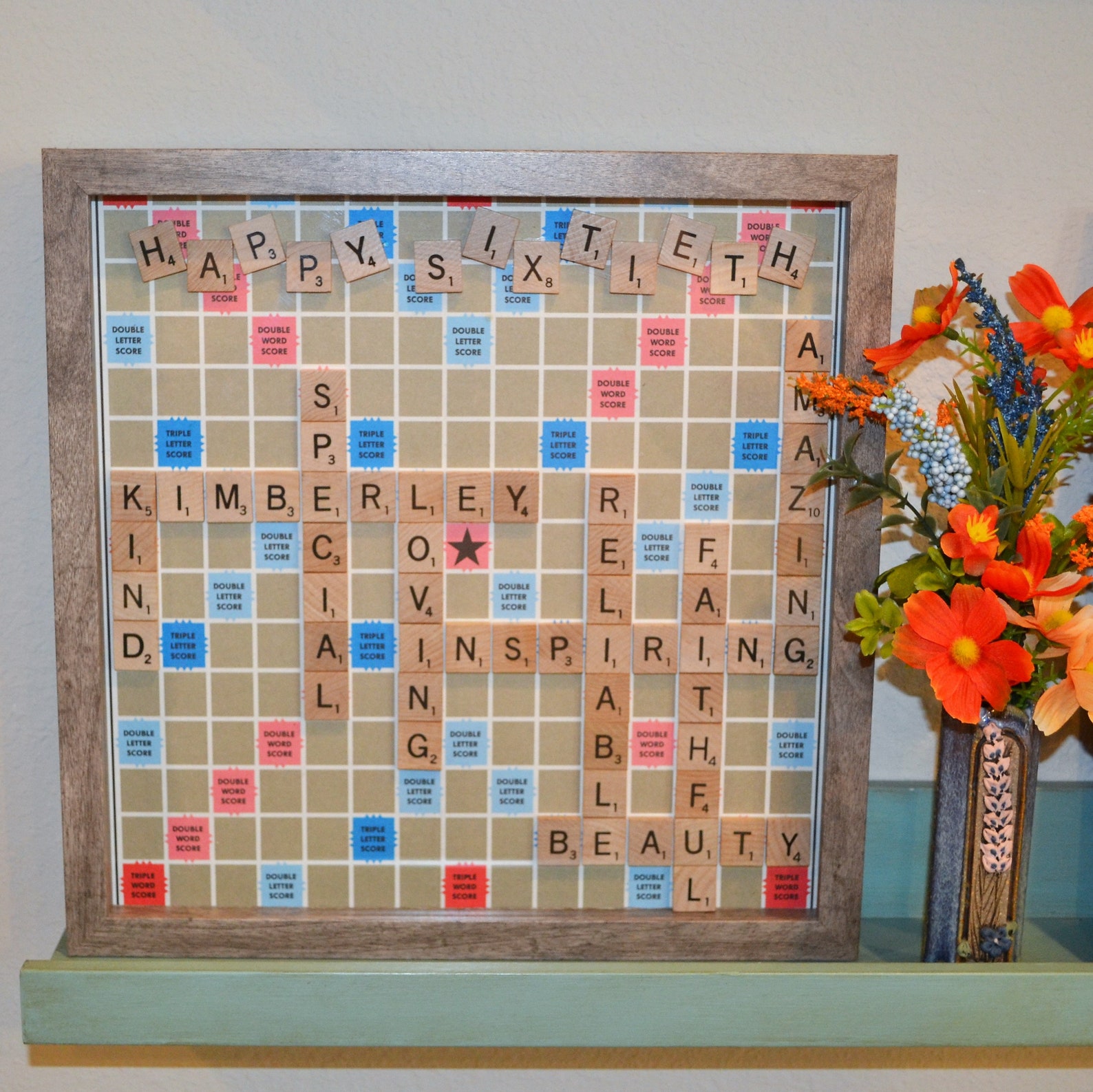 Custom Scrabble Board Shadowbox Framed Artgreat Gift Idea - Etsy