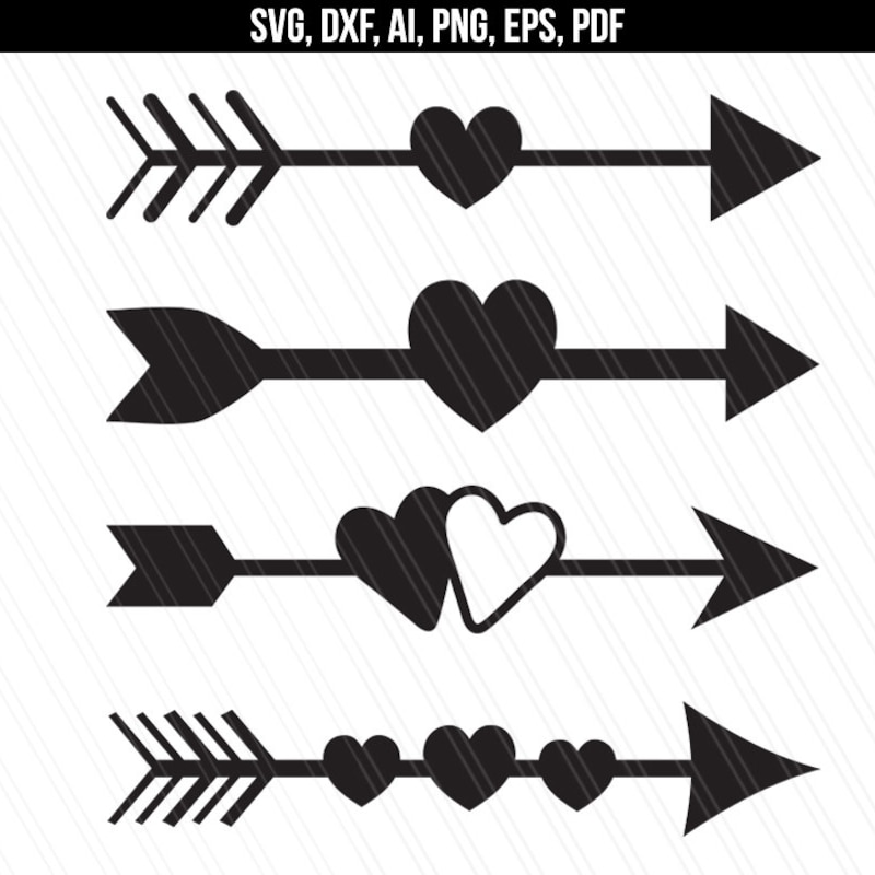 Heart Arrow Clipart - Etsy