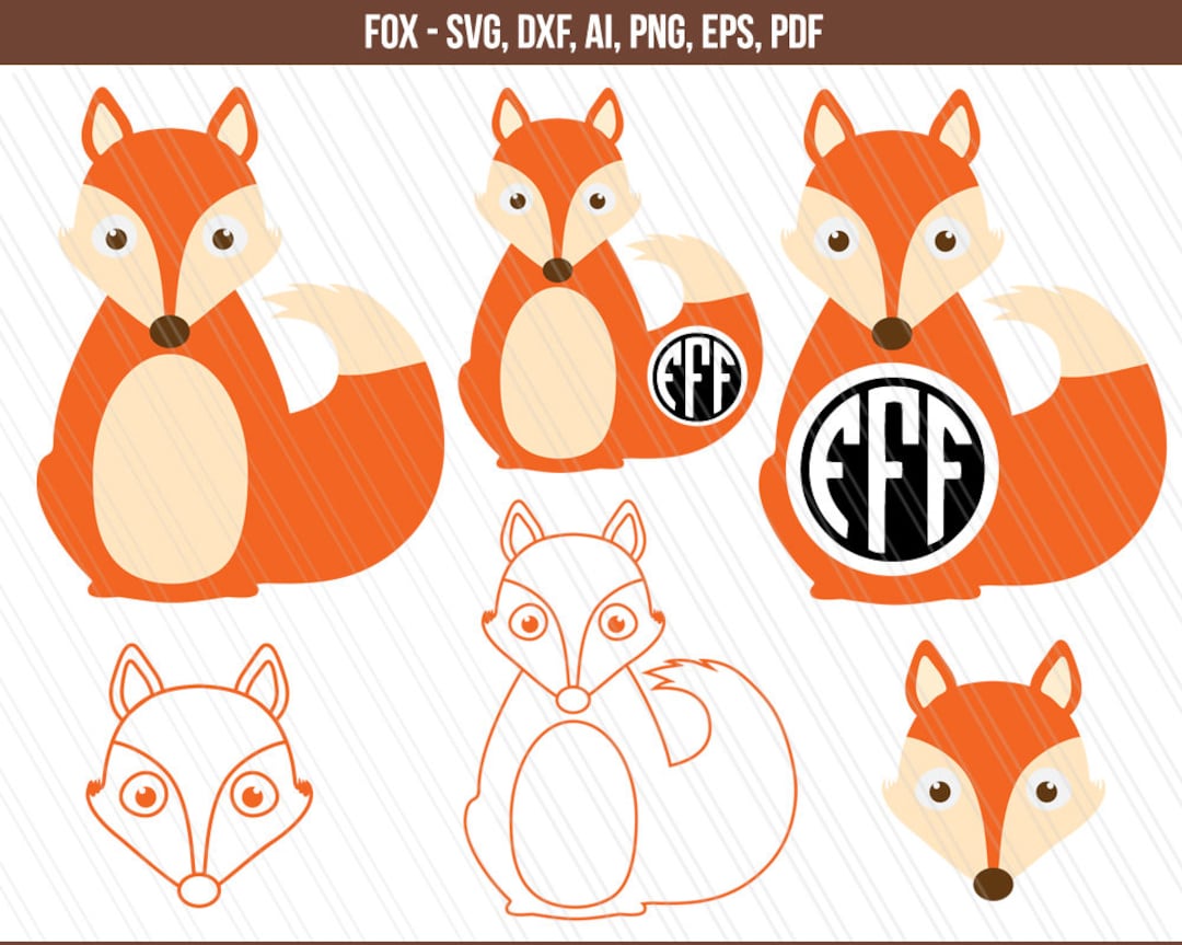 Fox Svg, Fox Face Svg, Fox Monogram Svg, Kids Shirt Svg, Woodland Svg ...