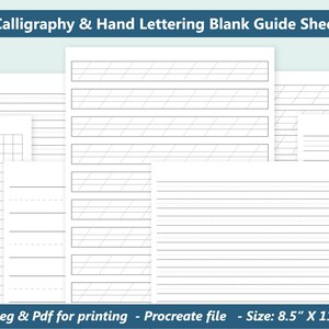 Calligraphy and Handwriting Worksheets Bundle, Hand Lettering Practice ...