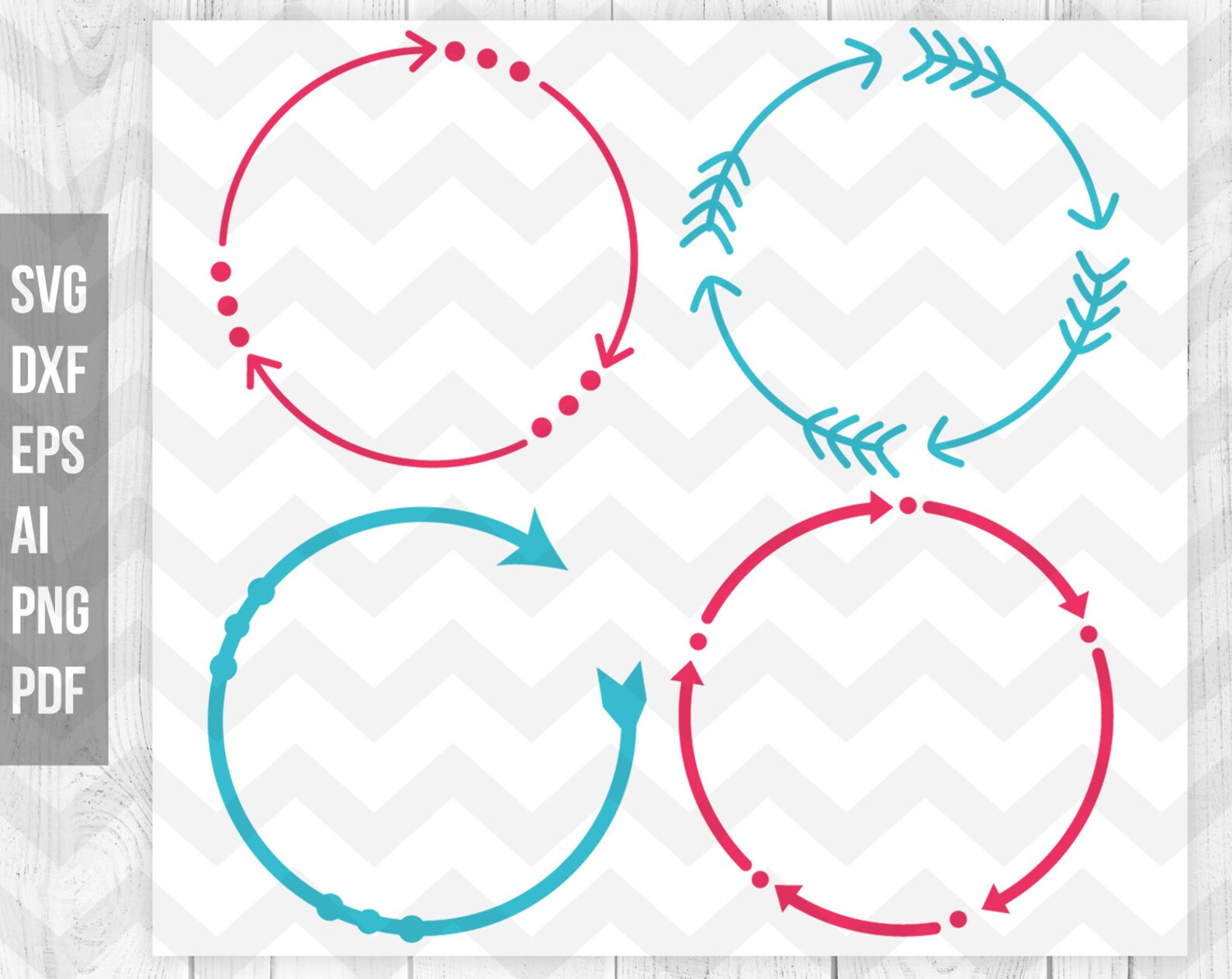 Circular Arrow Monogram Frames Svg Cutting Files Screen - Etsy