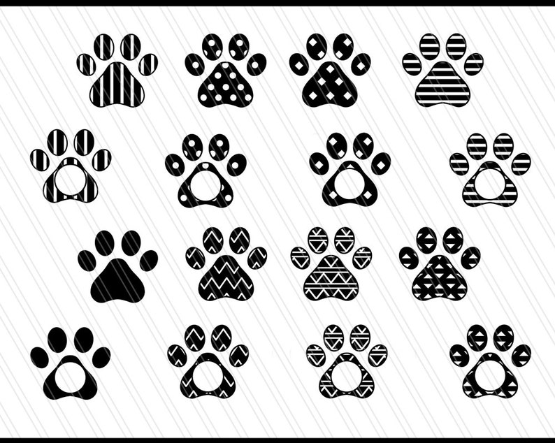 Pfote SVG Hundepfote Monogramm svg Pfoten Clipart Pfoten - Etsy.de