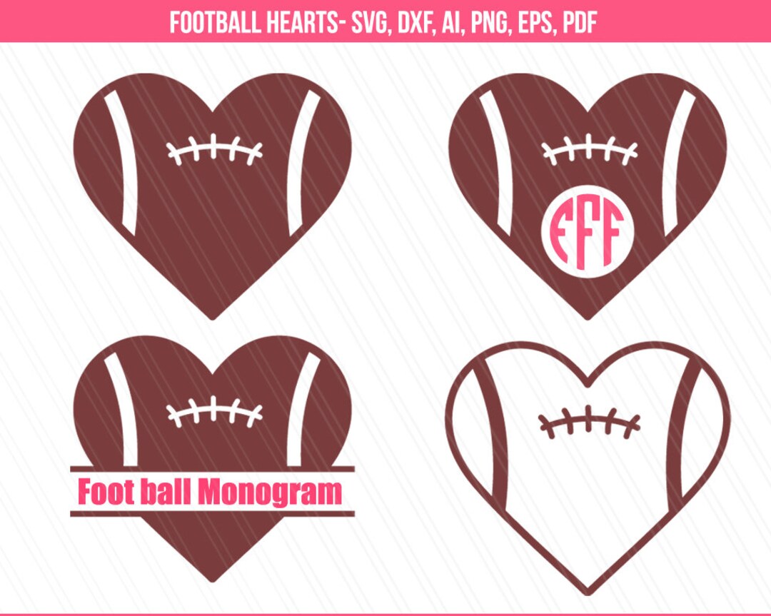 Football Heart Svg, Football Svg Cut Files, Football Love Svg, Football ...