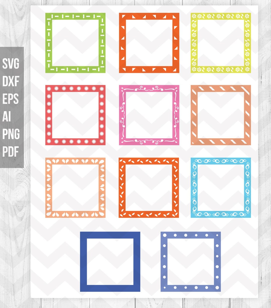 Square Monogram Frame SVG Bundle, Square Monogram SVG, Square Frame ...