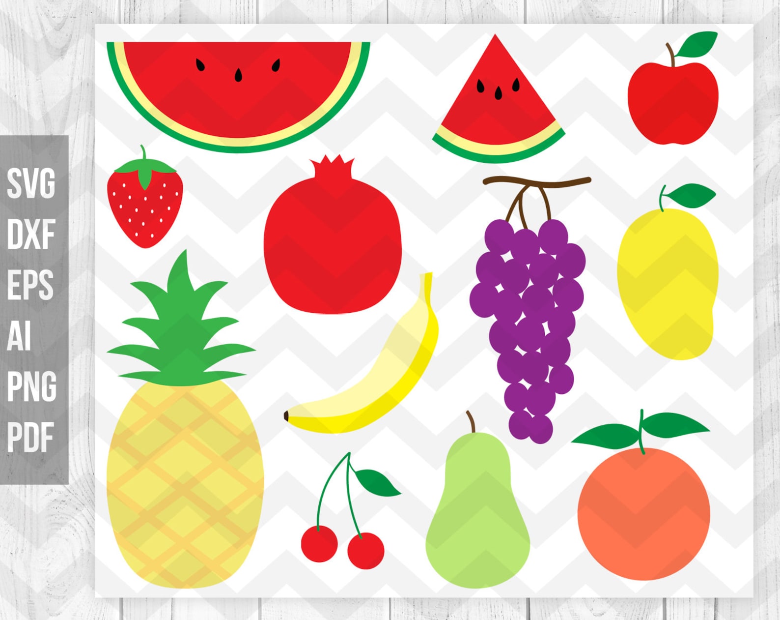 Fruits SVG Cut Files Fruits DXF Fruits Clipart Apple | Etsy