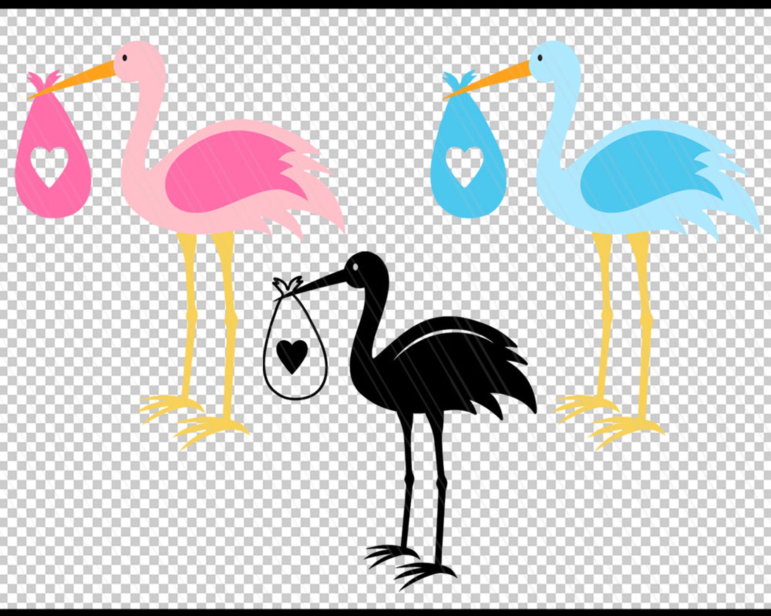 Stork Baby Svg, Baby Shower Svg, Nursery Vector, Stork Svg Dxf, Baby ...