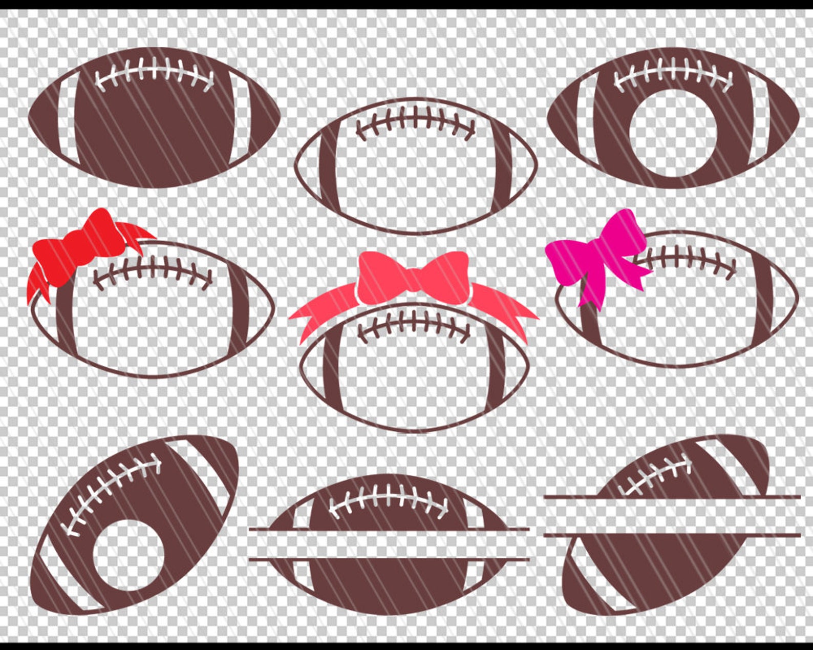Football Svg Football Svg With Bow Football Monogram Svg | Etsy