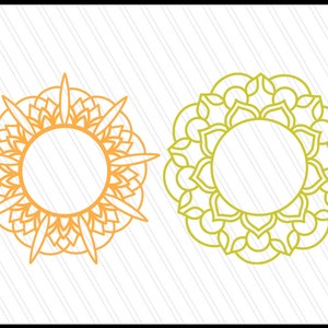 Mandala SVG Cutting File, DXF, Mandala Monogram Frames, Mandala Vector ...