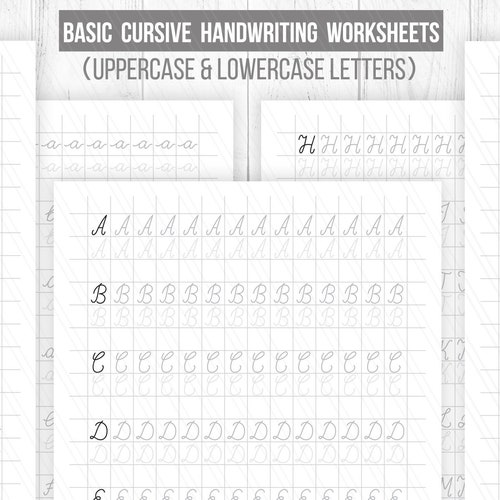 Beginner Hand Lettering Worksheets Cursive Handwriting - Etsy