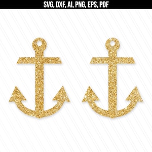 Anchor Earrings, Earrings Svg, Nautical Jewelry, Jewelry Svg, Leather ...