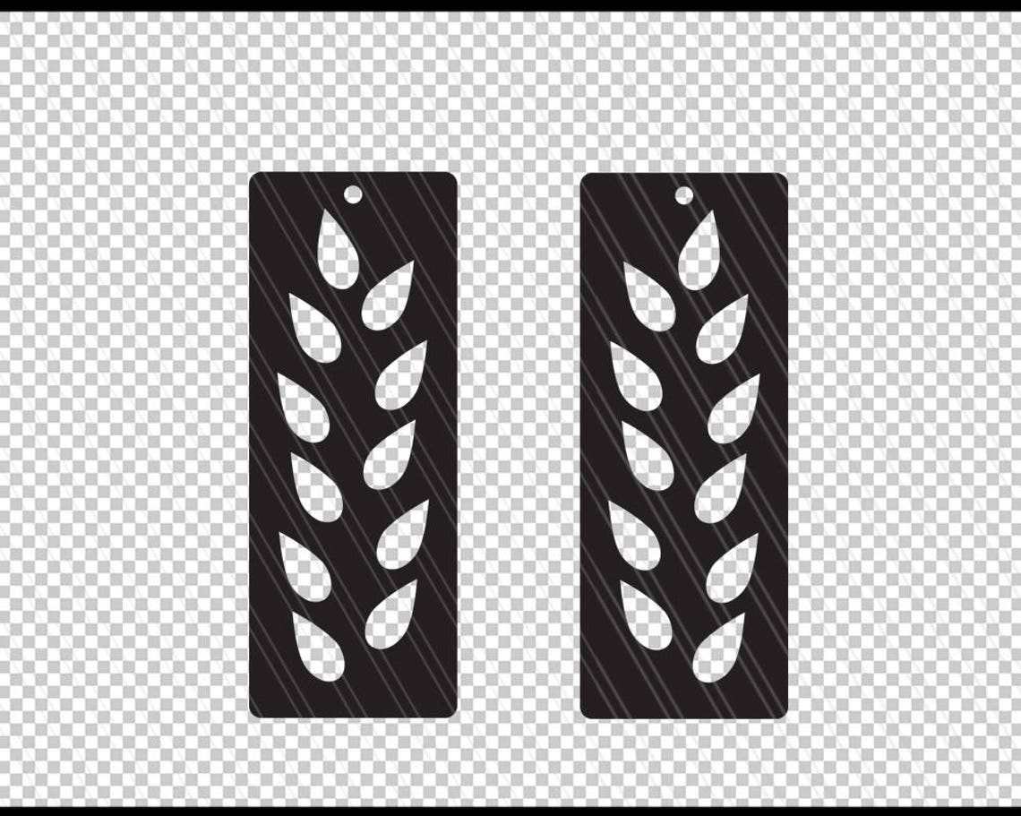 Leaf earrings svgEarrings svg Rectangle earrings svgleather | Etsy