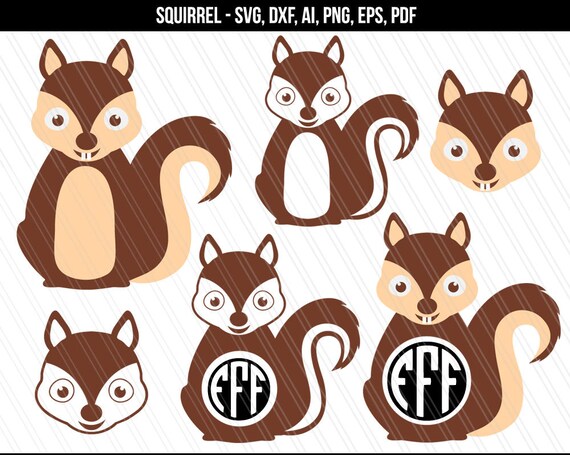 Squirrel Svg Squirrel Clipart Squirrel Monogram Svg Cricut - Etsy