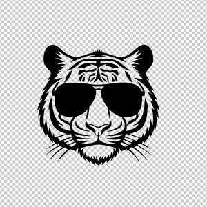 Tiger With Sunglasses Svg, Tiger Svg, Tiger Head Mascot Svg Png, Funny ...