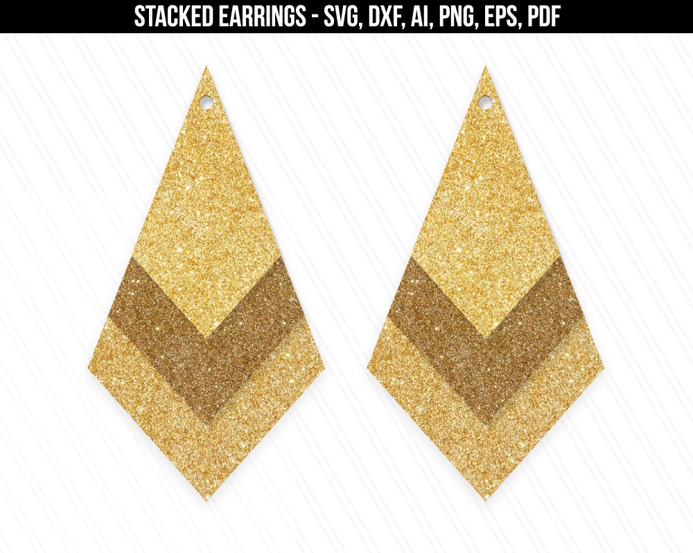 Diamond stacked earrings svg Tear drop earring svg Jewelry | Etsy