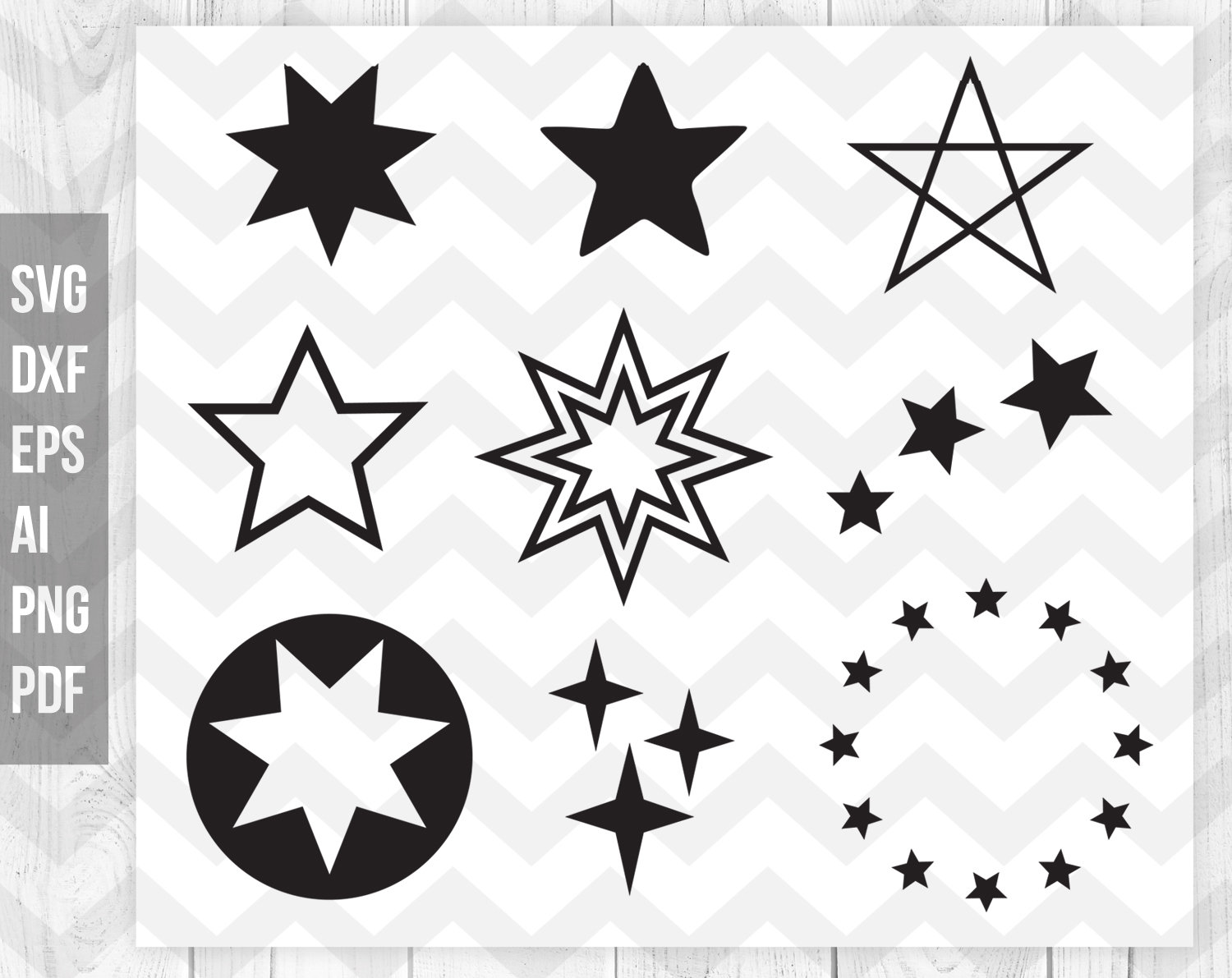 Paper, Party & Kids Stars Svg Silhouette Vinyl Cutter Png,Ai File Dxf ...