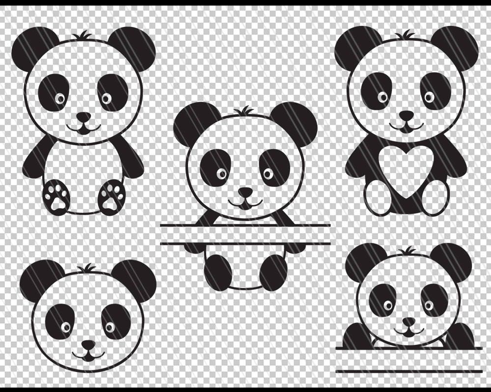 Panda SVG, Baby Panda Svg, Panda Monogram Svg Dxf Cut Files, Panda ...