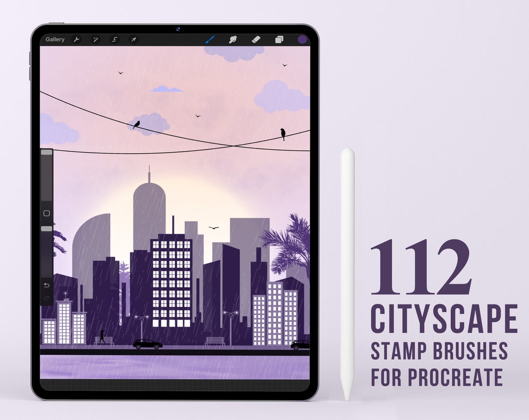 112 Cityscape Procreate Stamp Brushes, City Sky Line Brushes for ...