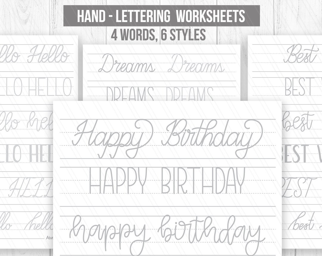 Hand Lettering Worksheets, Handwriting Worksheets, Handlettering Words ...