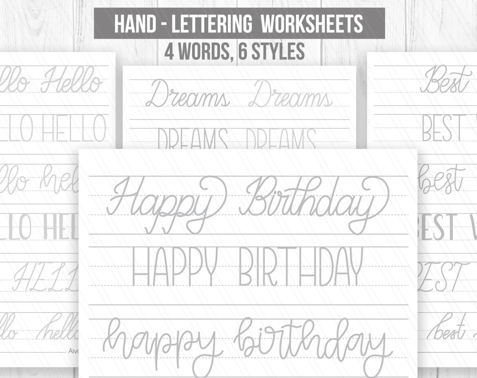 Hand Lettering Worksheets, Handwriting Worksheets, Handlettering Words ...