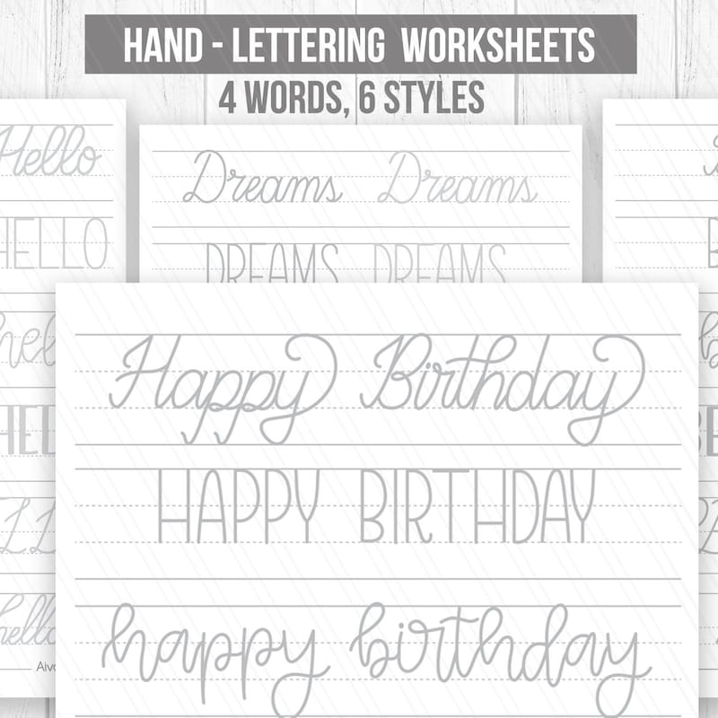 Hand Lettering Worksheets - Etsy