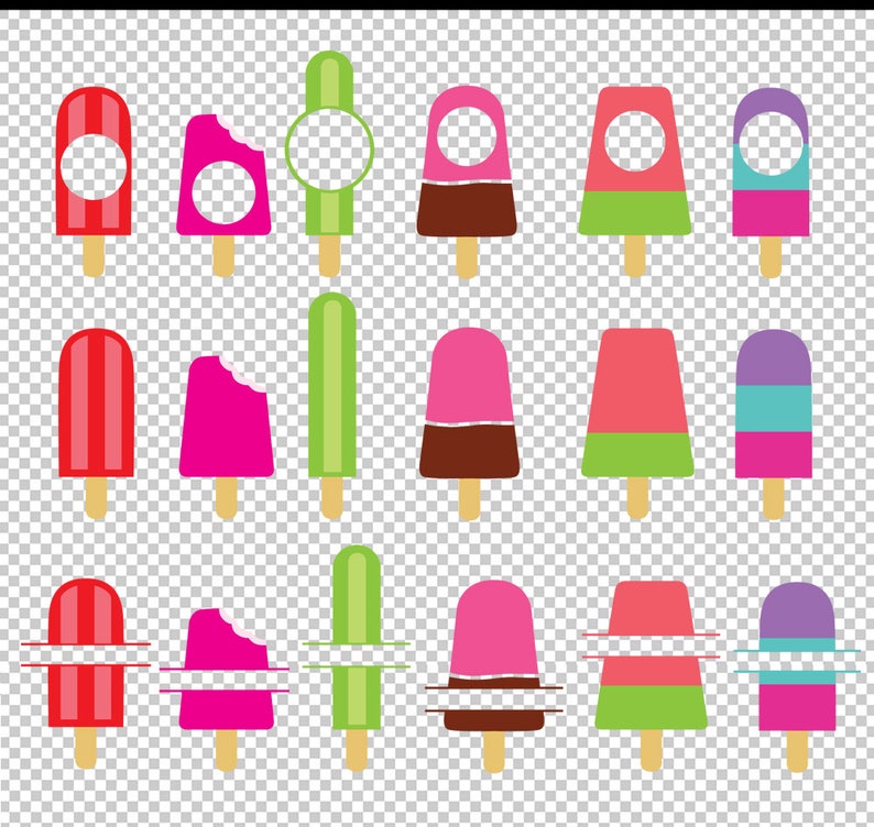 Ice Cream Svg Popsicle Clipart Ice Pops Ice Lollies - Etsy