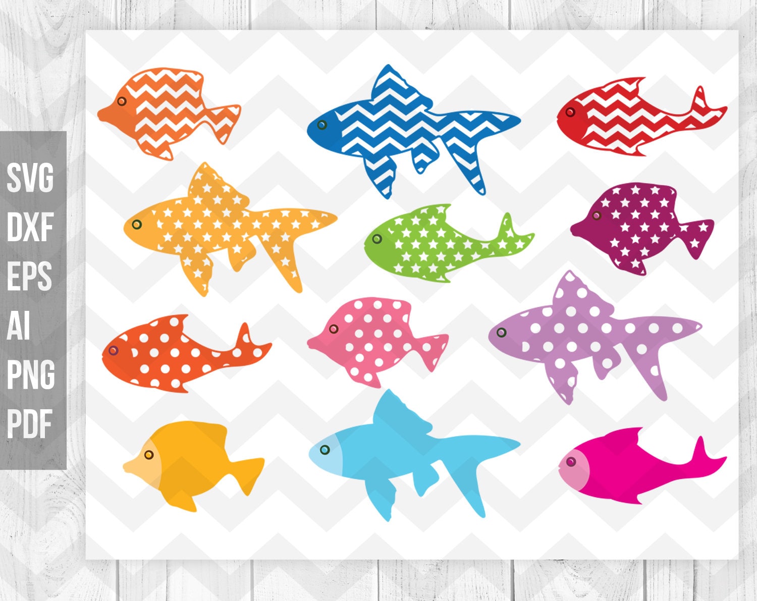 Fish Svg Fish Clipart Fish Svg Dxf Cutting Filescricut - Etsy