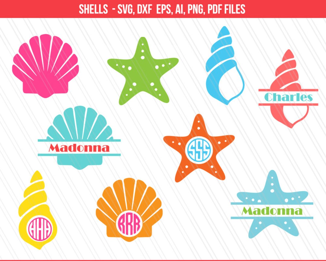 Sea Shells Svg, Mermaid Shell Svg, Seashell Svg, Star Fish Svg, Sea ...