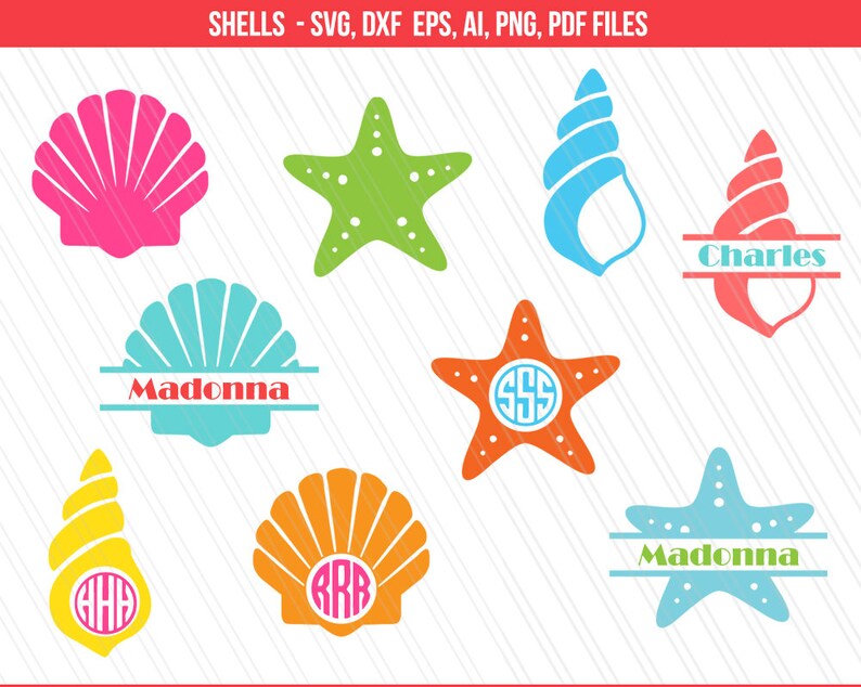 Sea Shells Svg, Mermaid Shell Svg, Seashell Svg, Star Fish Svg, Sea ...