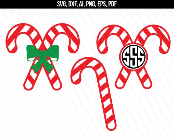 Candy Cane Monogram Svg Candy Cane Svg Christmas Monogram | Etsy