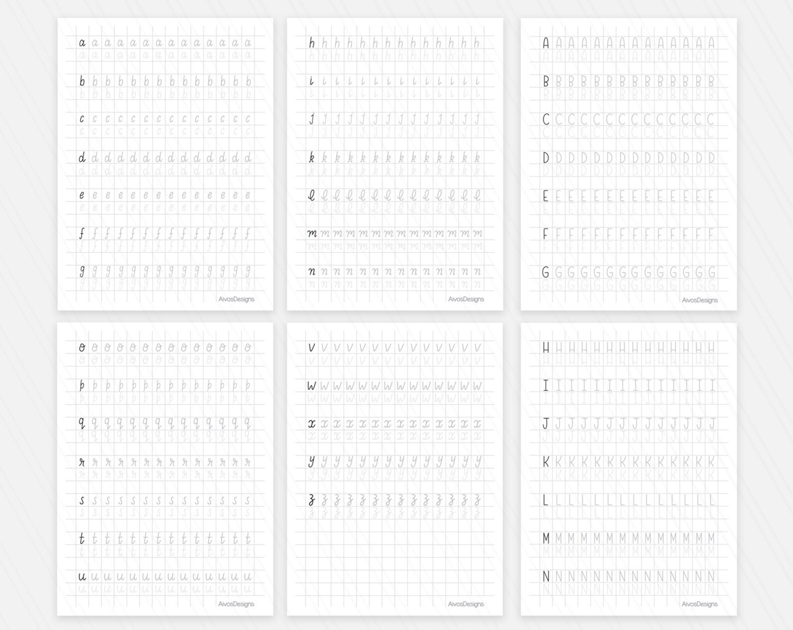 Beginner Hand Lettering Worksheets Handwriting - Etsy
