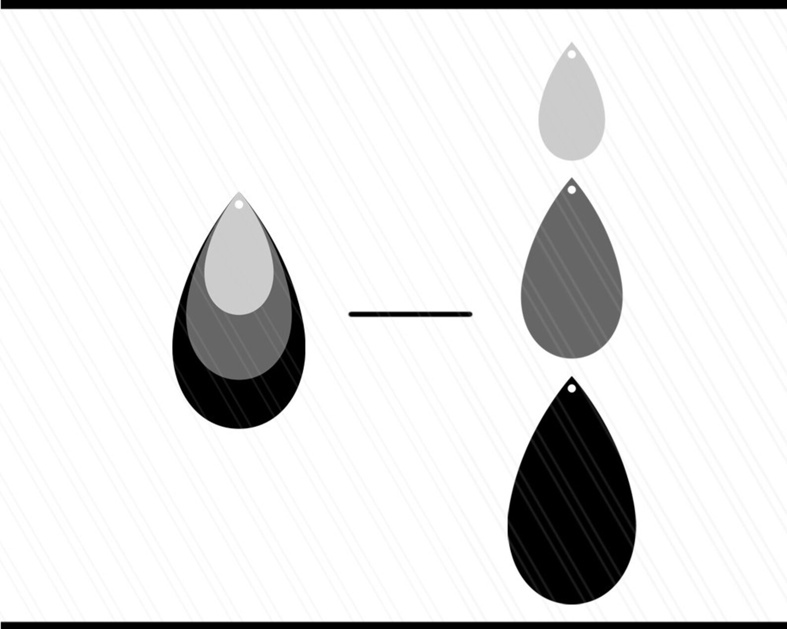 Tear drop stacked earrings svg Tear drop earring svg Jewelry | Etsy