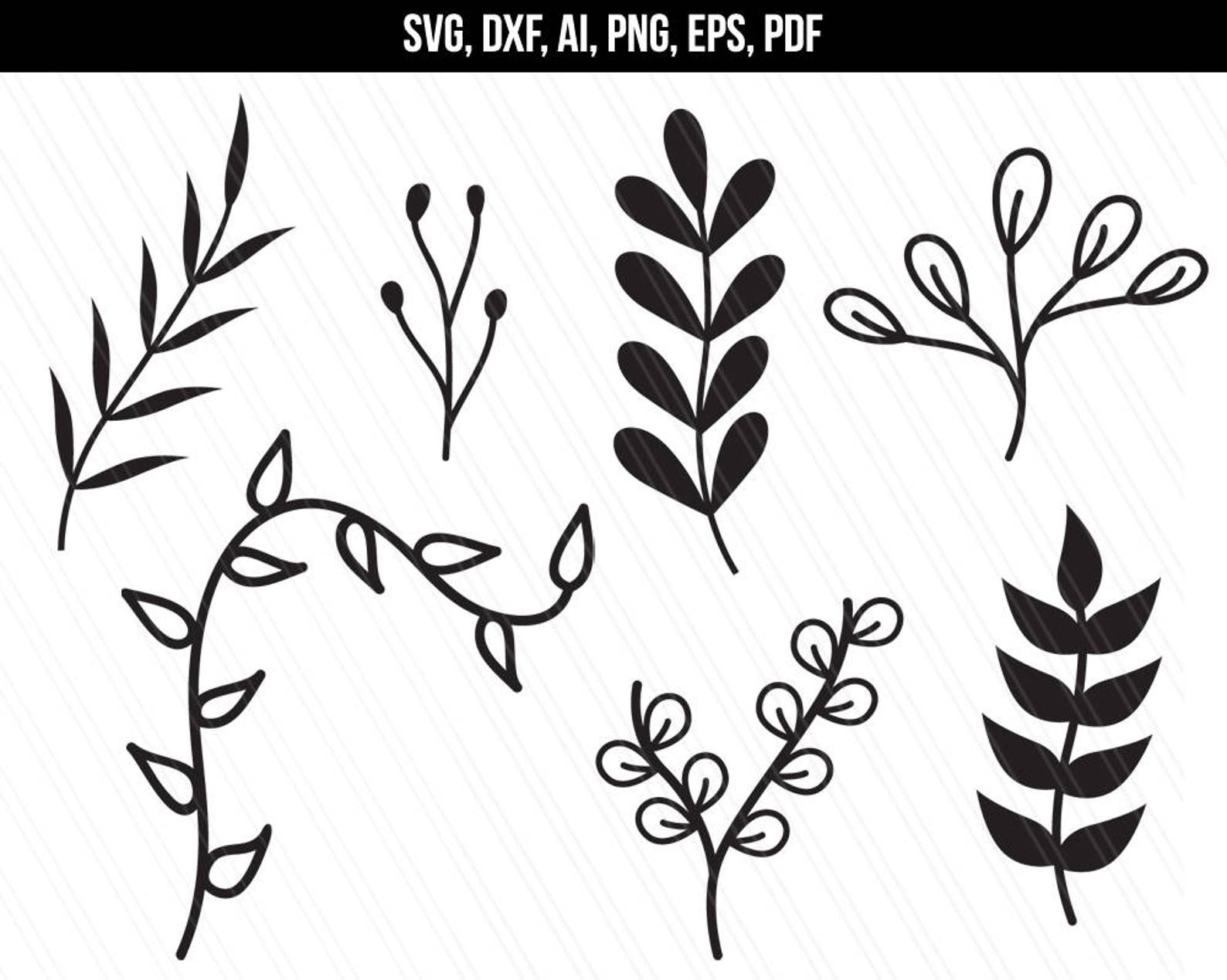Hojas Svg, Ramas svg, Naturaleza svg, Hoja clipart,Elementos de ...