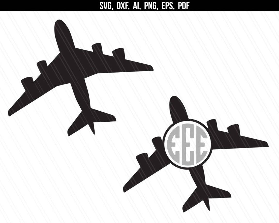 Airplane Svg, Airplane Monogram Svg, Aeroplane Dxf, Aircraft Svg ...