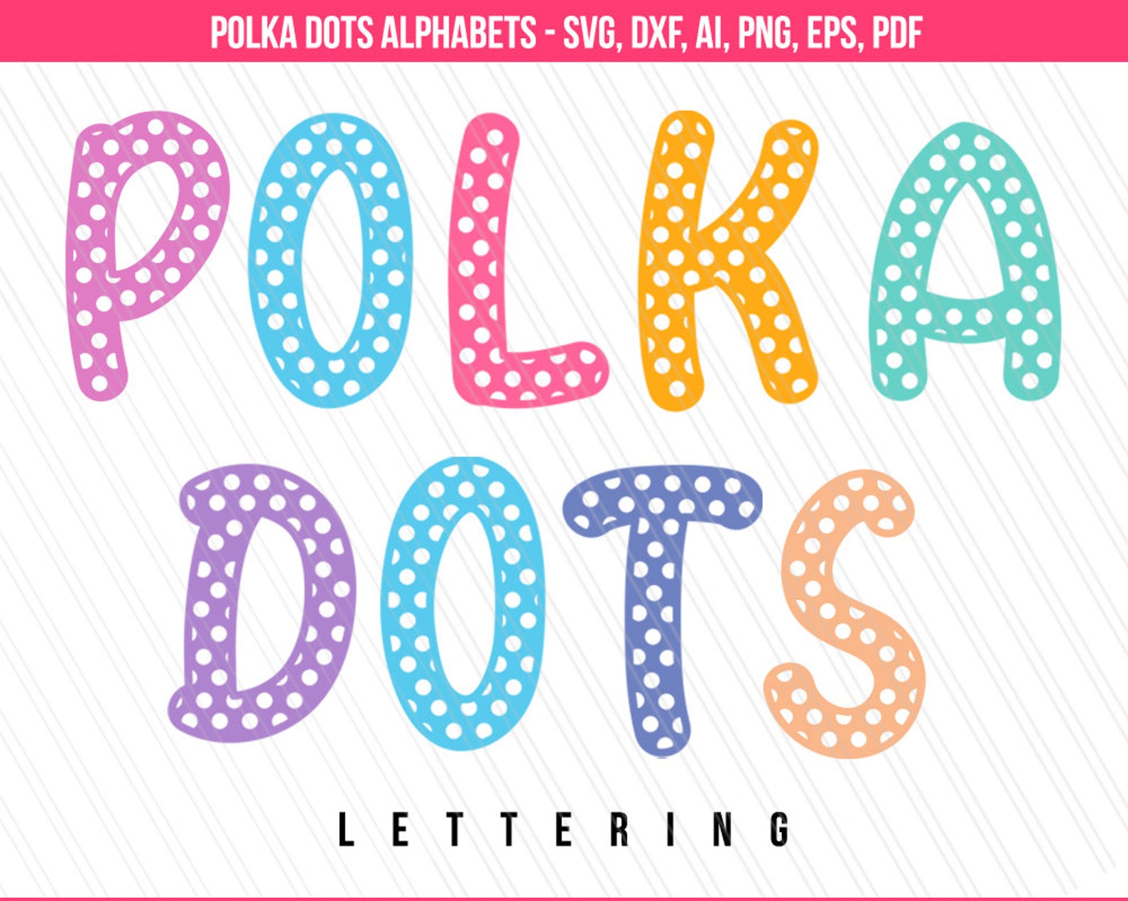 Polka Dot Alphabet Svg Polka Dot Letters Polka Dot Font Cut | Etsy