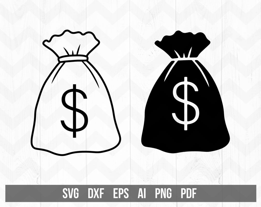 Money Bag Svg, Money Bag With Dollar Sign, Bank Bag Clipart, Cash Money ...