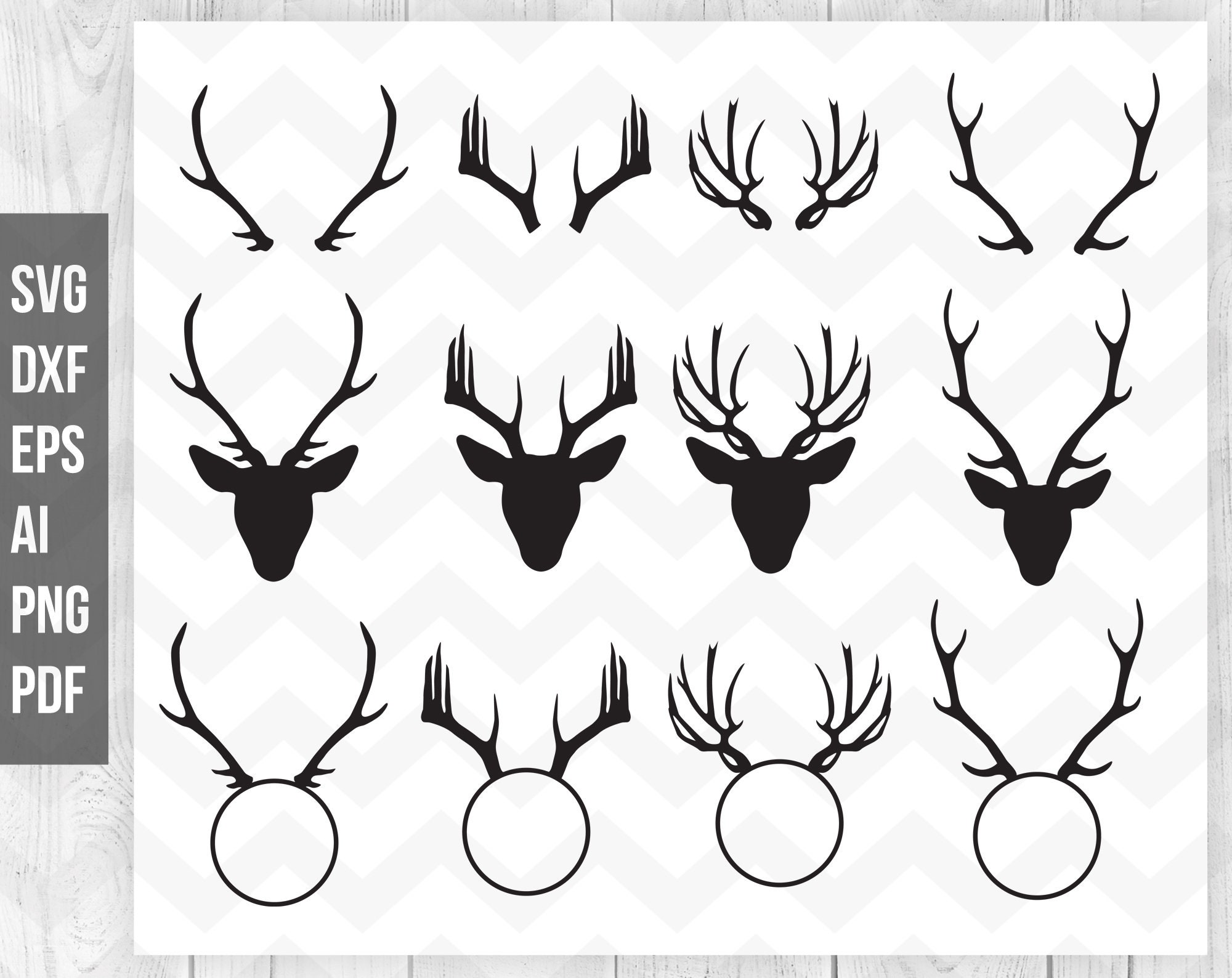 Deer Antlers Svg Antler Clipart Deer Antler SVG Bundle - Etsy