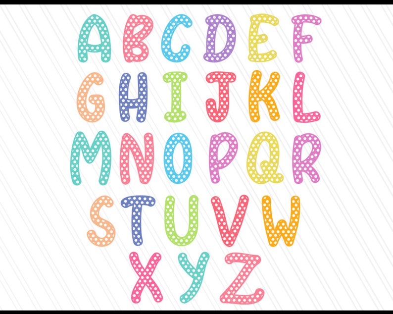 Polka Dot Alphabet Svg, Polka Dot Letters, Polka Dot Font Cut Files ...