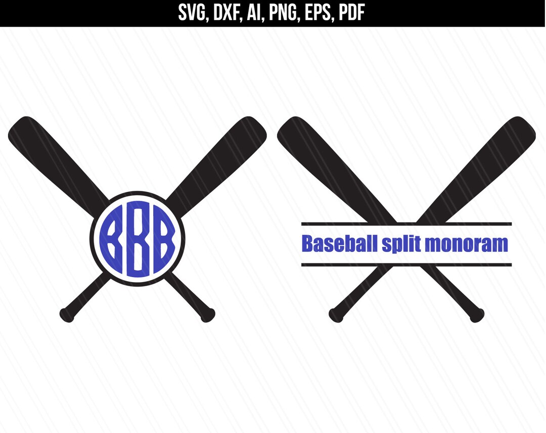 Baseball Bat Svg, Baseball Monogram Svg, Sports Svg, Criss Crossed Bats ...