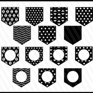 Pocket Svg, Monogram Pocket Svg, Shirt Pocket Monogram Frame, Pocket ...