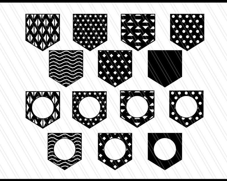 Pocket Svg, Monogram Pocket Svg, Shirt Pocket Monogram Frame, Pocket ...