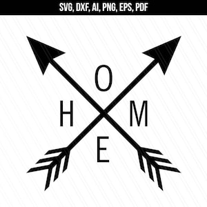 Home Svg, Arrow Home Svg, Cross Arrow Svg, Wall Art Cuttable Home ...